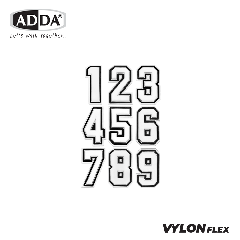 ADDA ตัวติดรองเท้า ตัวเลข 1-9 รุ่น JB001-9 (สีดำ-ขาว) - รองเท้า Adda ...